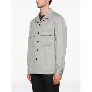 Zegna Grey Jackets Shirt Jackets