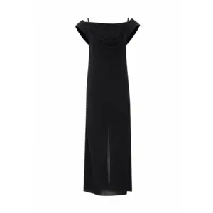 Bottega Veneta Long Dress With Intrecciato Detail - Black