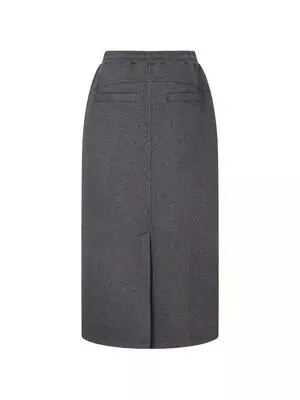 STUDIO TOMBOY Drawstring-waist Straight Midi Skirt - Grey