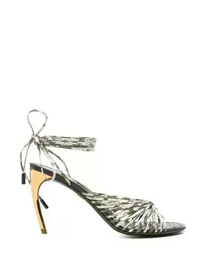 FERRAGAMO Strappy Tie-fastening Sandals - Grey
