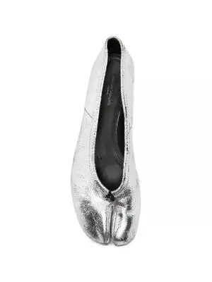 MAISON MARGIELA Tabi Metallic-effect Ballet Flats