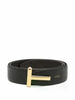 TOM FORD T Logo-buckle Leather Belt