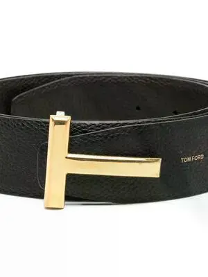 TOM FORD T Logo-buckle Leather Belt