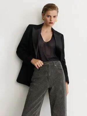 REISS Selin Crystal-embellished Straight-leg Jeans