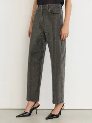 REISS Selin Crystal-embellished Straight-leg Jeans