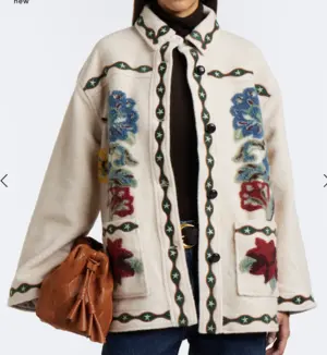 Farm Rio Lunar Embroidered Floral Fleece Jacket - Multicoloured