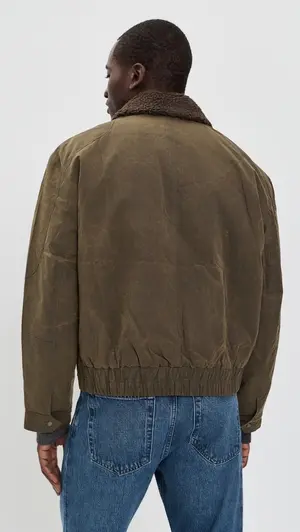 ALEX MILL Bomber Jacket In Waxed Canvas
