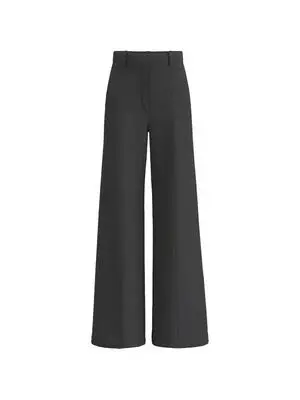 Marella Pressed-crease Wide-leg Trousers - Grey