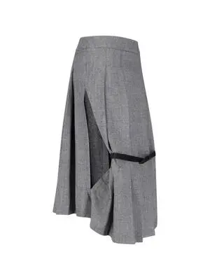 Vaquera Prince Of Wales Check Pleated Midi Skirt