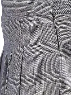 Vaquera Prince Of Wales Check Pleated Midi Skirt