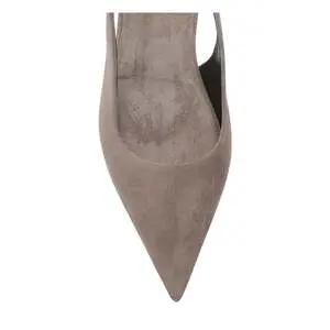 Brunello Cucinelli Suede Flat Slingback - Gray