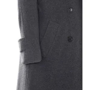 Max Mara Cadmio Cappotto Over In Maglia Doppia - Gray