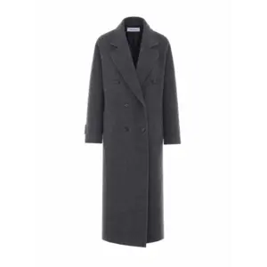 Max Mara Cadmio Cappotto Over In Maglia Doppia - Gray