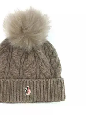 Moncler Pom-pom Cable-knit Beanie Hat