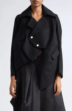 Comme Des Garçons Wool Kersey Jacket - Black