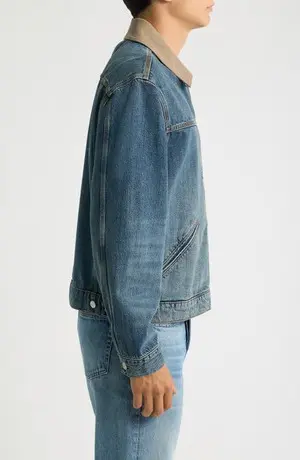 FRAME Zip Denim Trucker Jacket