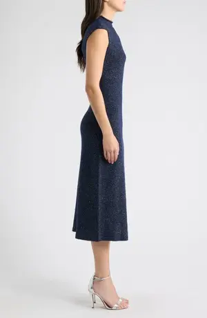 Vince Camuto Cap Sleeve Body-con Sweater Dress - Navy