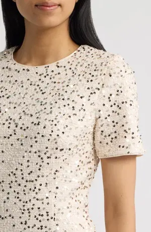 Vince Camuto Sequin Bouclé A-line Dress