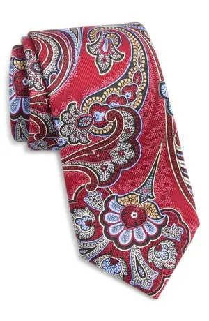 Nordstrom Silk Paisley Tie - Wine