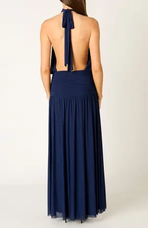 NIA Rose Maxi Halter Dress