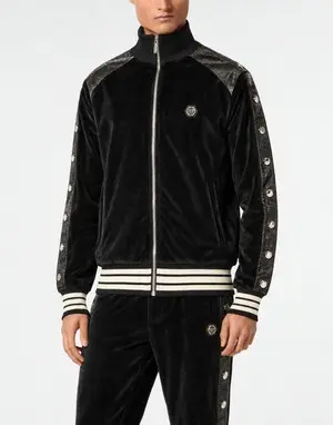 Philipp Plein Chenille Tracksuit Jacket Cocco Inserts - Black
