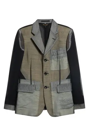 Comme Des Garçons Georgette Thin Blazer - Black