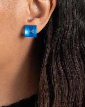 Alexis Bittar Lucite Pyramid Stud Earring - Cerulean