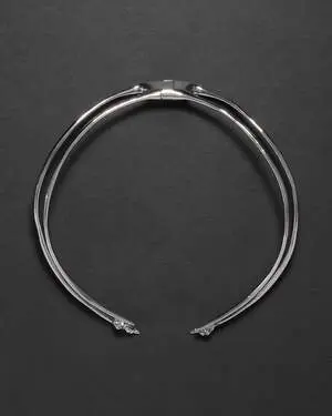 Alexis Bittar Futurist Hinge Collar Necklace - Silver
