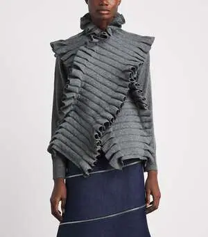 A.W.A.K.E. Mode Merino Wool-cashmere Pleated Sweater