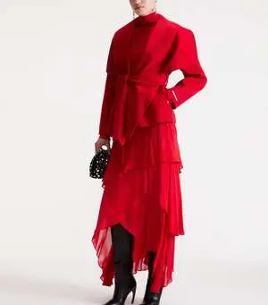 Marella Ruffled Asymmetric Midi Skirt