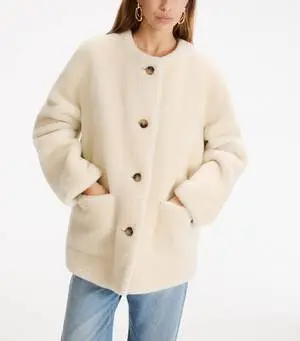Marella Ram Shearling Oversized Jacket