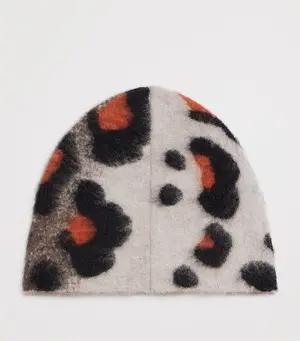 Givenchy Wool-blend Leopard Print Beanie