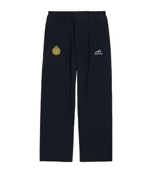 Balenciaga Cotton Crest Baggy Sweatpants - Black