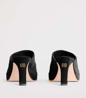 Balenciaga Suede Fargo Heeled Mules 80