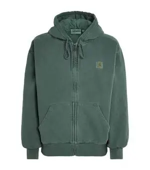 Carhartt Work In Progress Cotton Logo Vista Zip-up Hoodie - Grey