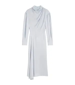 Givenchy Satin Crepe Draped Midi Dress