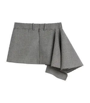 Givenchy Wool Houndstooth Slashed Mini Skirt
