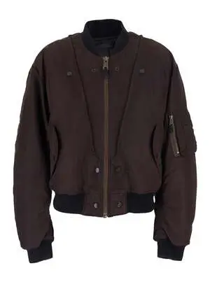 MAISON MARGIELA Brown Jacket With Reversible Design And Pocket On The Sleeve In Tech Fabric - Multicolor