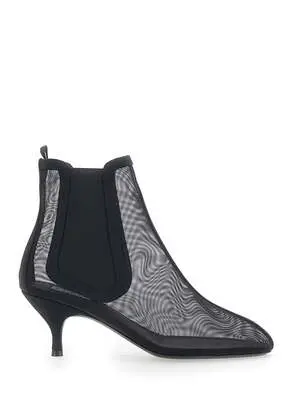 Alaïa Ankle Chelsea Boots With 60mm Heel In Black Leather For - Multicolor