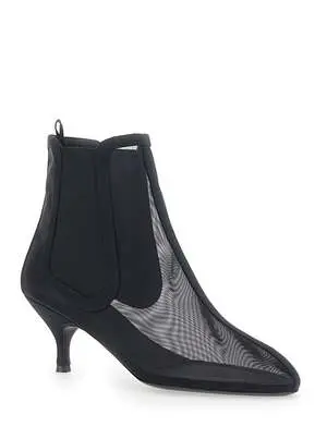 Alaïa Black Chelsea Ankle Boots With Mesh Design And Stiletto Heel In Fabric For - Multicolor