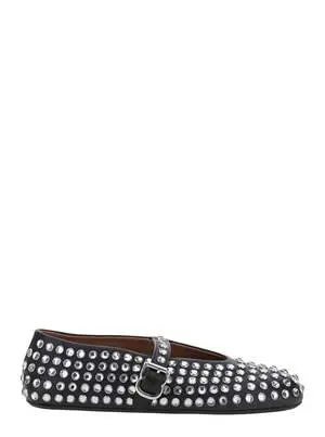 Alaïa Black All-over Studded Ballet Flats In Leather - Multicolor