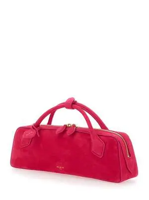 Alaïa Teckel' Fuchsia Handbag With Logo Plaque On The Handle And Logo Lettering On The Front In Suede For - Multicolor