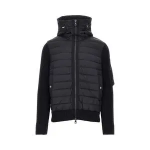 Moncler Padded Nylon And Wool Cardigan