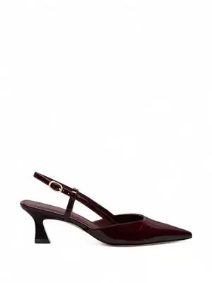 STUART WEITZMAN Vinnie Crocodile-effect Slingback Pumps