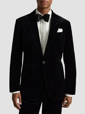 Polo Ralph Lauren Velvet Double-breasted Blazer - Black
