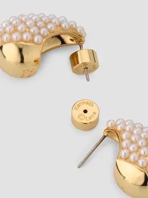 KENNETH JAY LANE 18k-gold-plated & Imitation Teardrop Earrings
