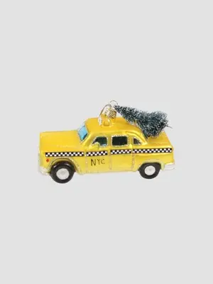 CODY FOSTER & CO Nyc Taxi Glass Ornat - Multi