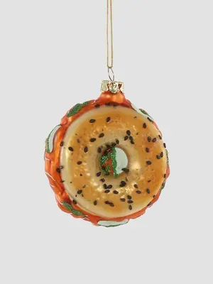 CODY FOSTER & CO Bagel With Lox Glass Ornat - Multi
