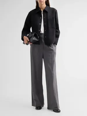 Vince Cotton Snap-front Shirt - Black