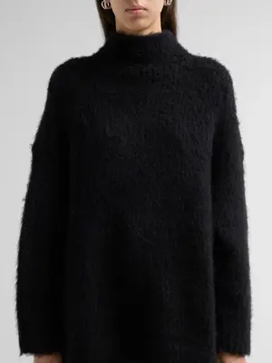 Vince Mock Turtleneck Brushed Wool-blend Oversized Sweater